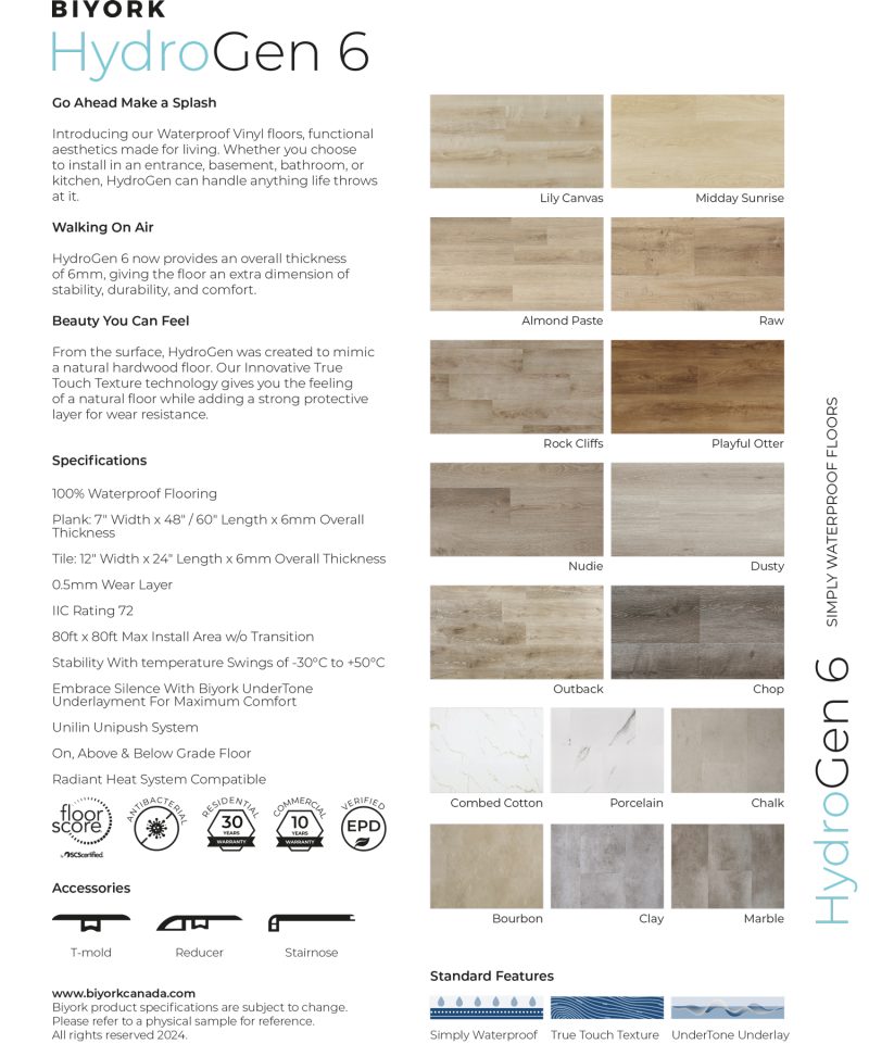 Biyork Hydrogen 6 Tile Bourbon Click Tiles Luxury Vinyl Flooring ...